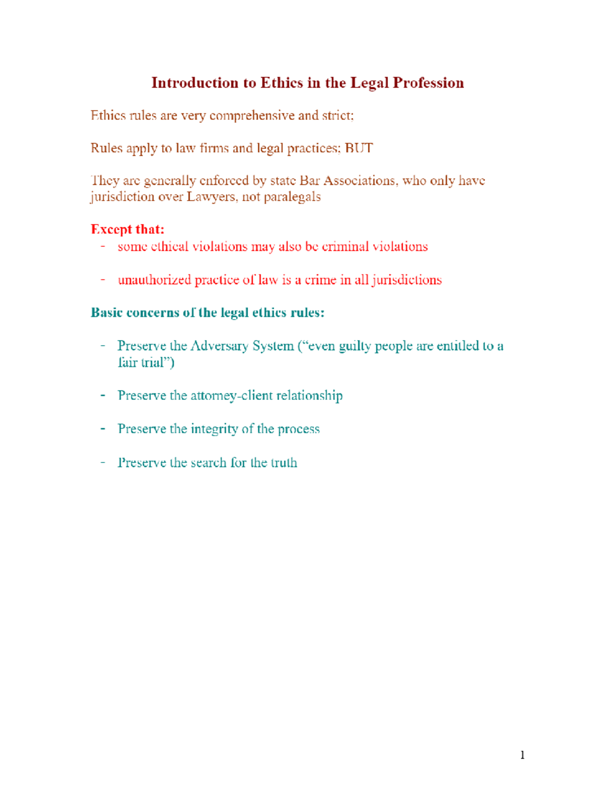 Introduction to Ethics in the Legal Profession - LPRO100 - Studocu