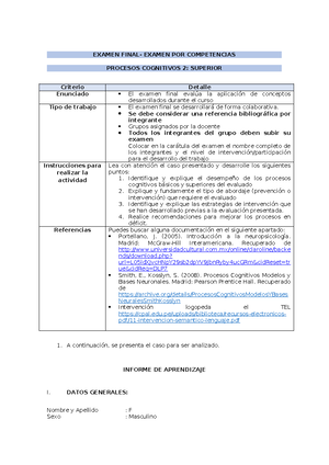 Manual Unidad 4 - Procesos Cognitivos 2 Superiores - Procesos Cognitivos 2: Superiores Diego ...