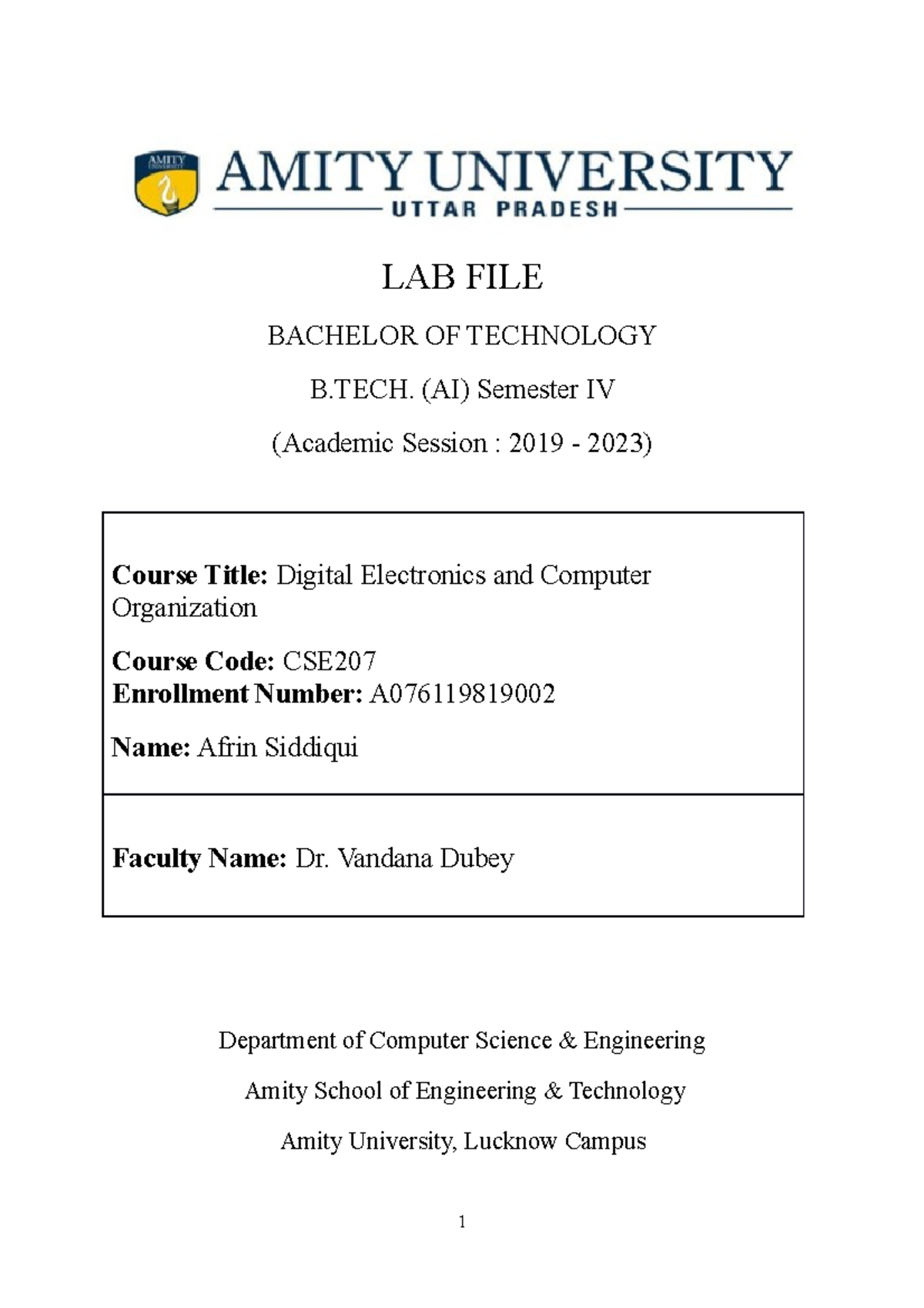 Afrin Decolab File - lab record of digital electronics and computer ...