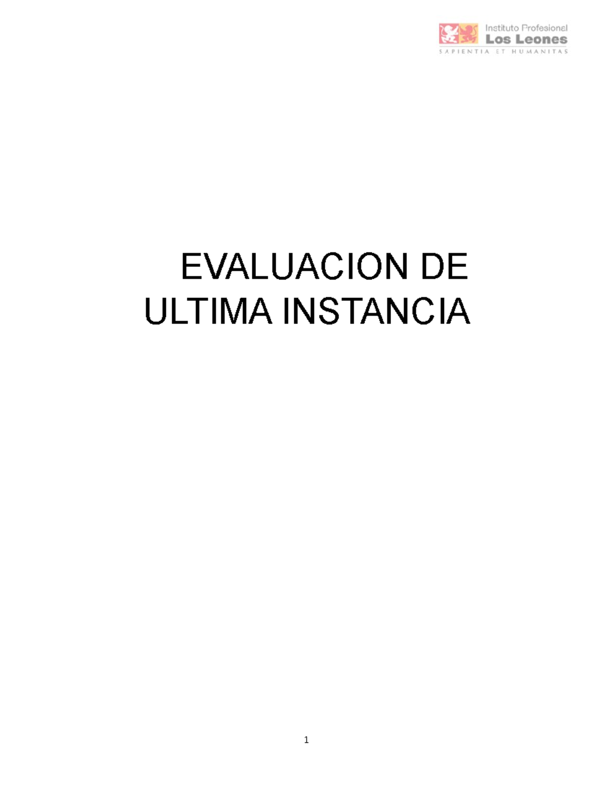 Evaluacion DE Ultima Instancia - EVALUACION DE ULTIMA INSTANCIA ...