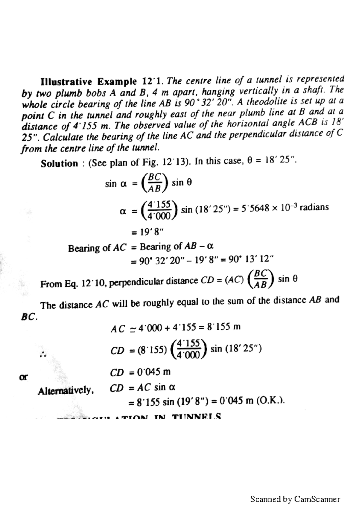 Correlation Survey problems - Illustrative Example The centre line of a ...