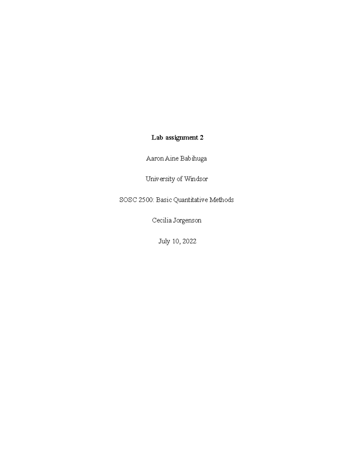 LAB 2 Report - good for practice - Lab assignment 2 Aaron Aine Babihuga ...