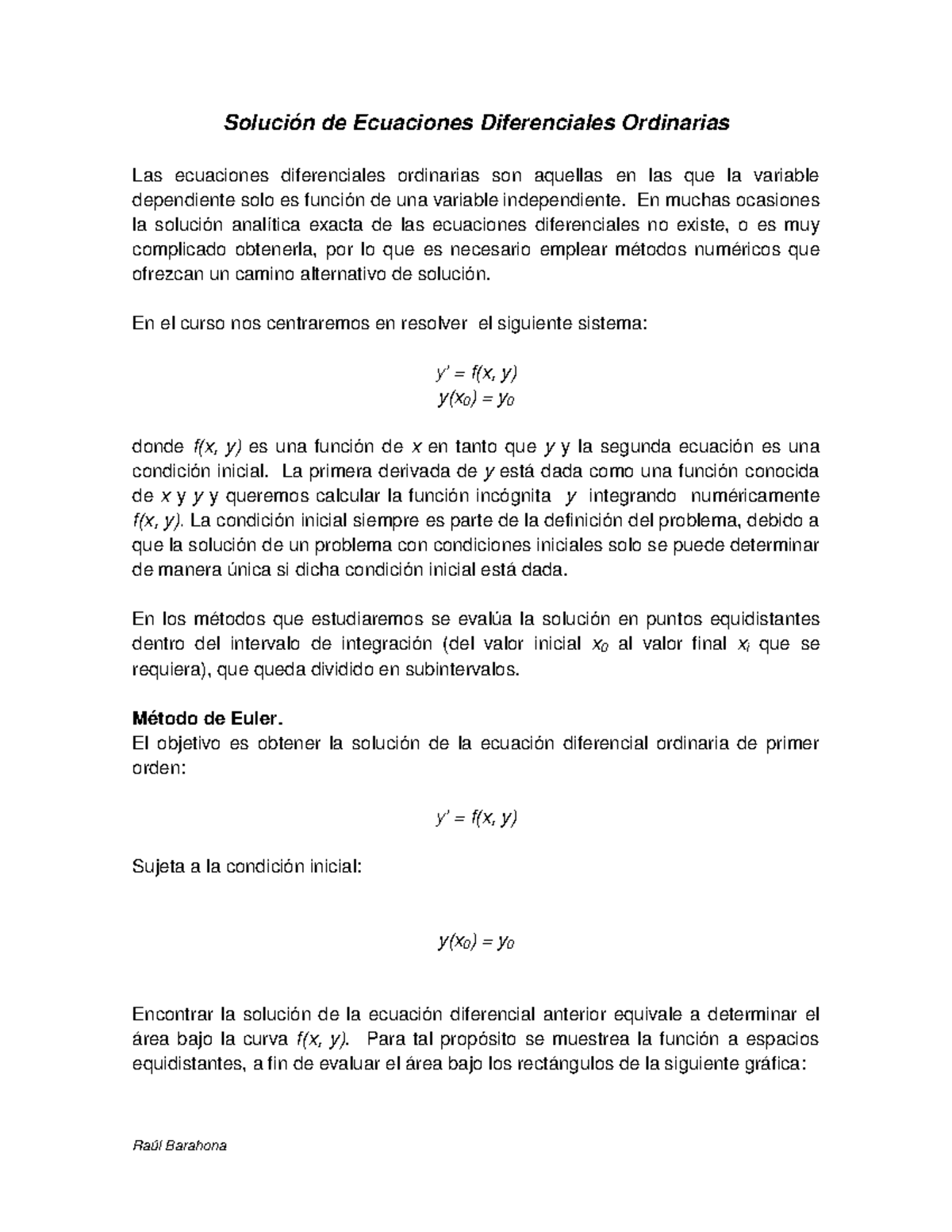 Solucion DE Ecuaciones Diferenciales Ordinarias - Solución de ...