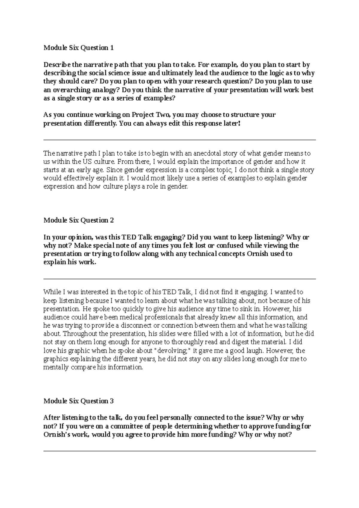 Module 6 - Short Responses - Module Six Question 1 Describe the ...