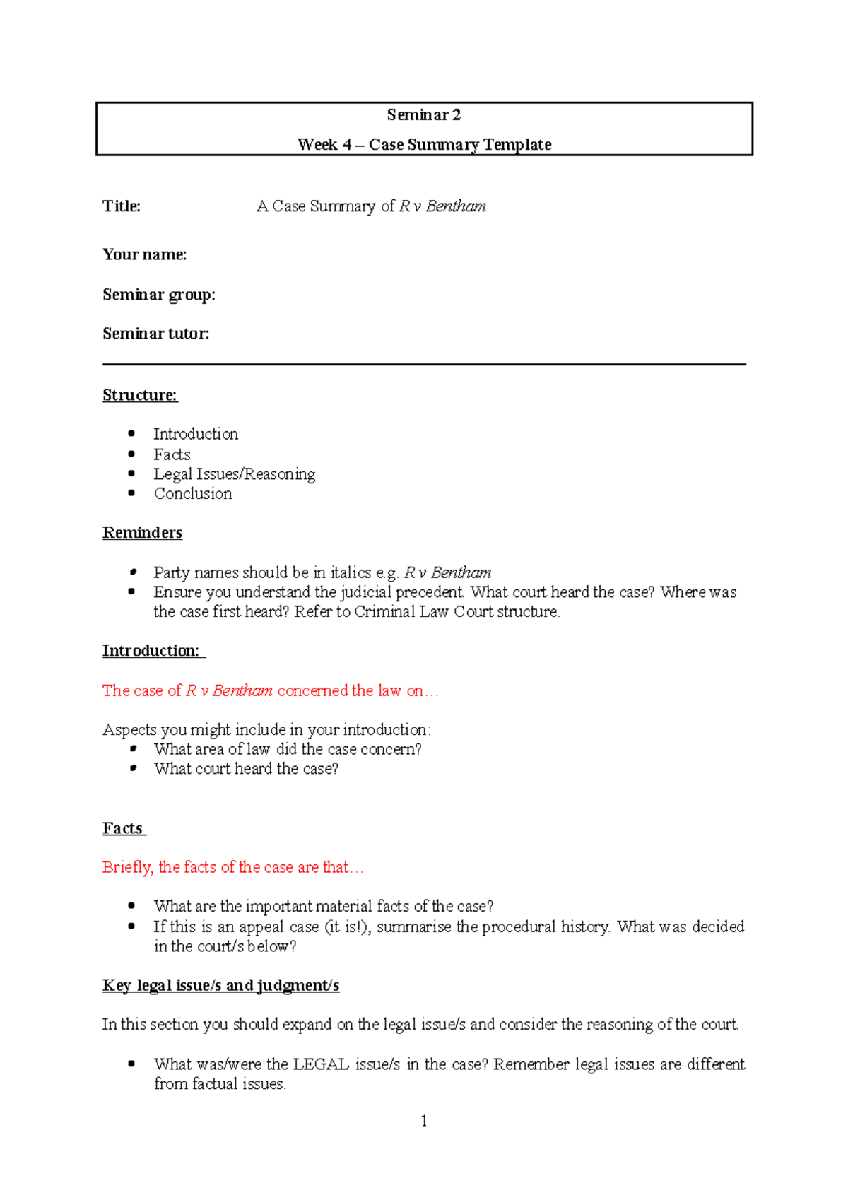 Case summary template Seminar 2 ELS 2022 - Seminar 2 Week 4 – Case ...