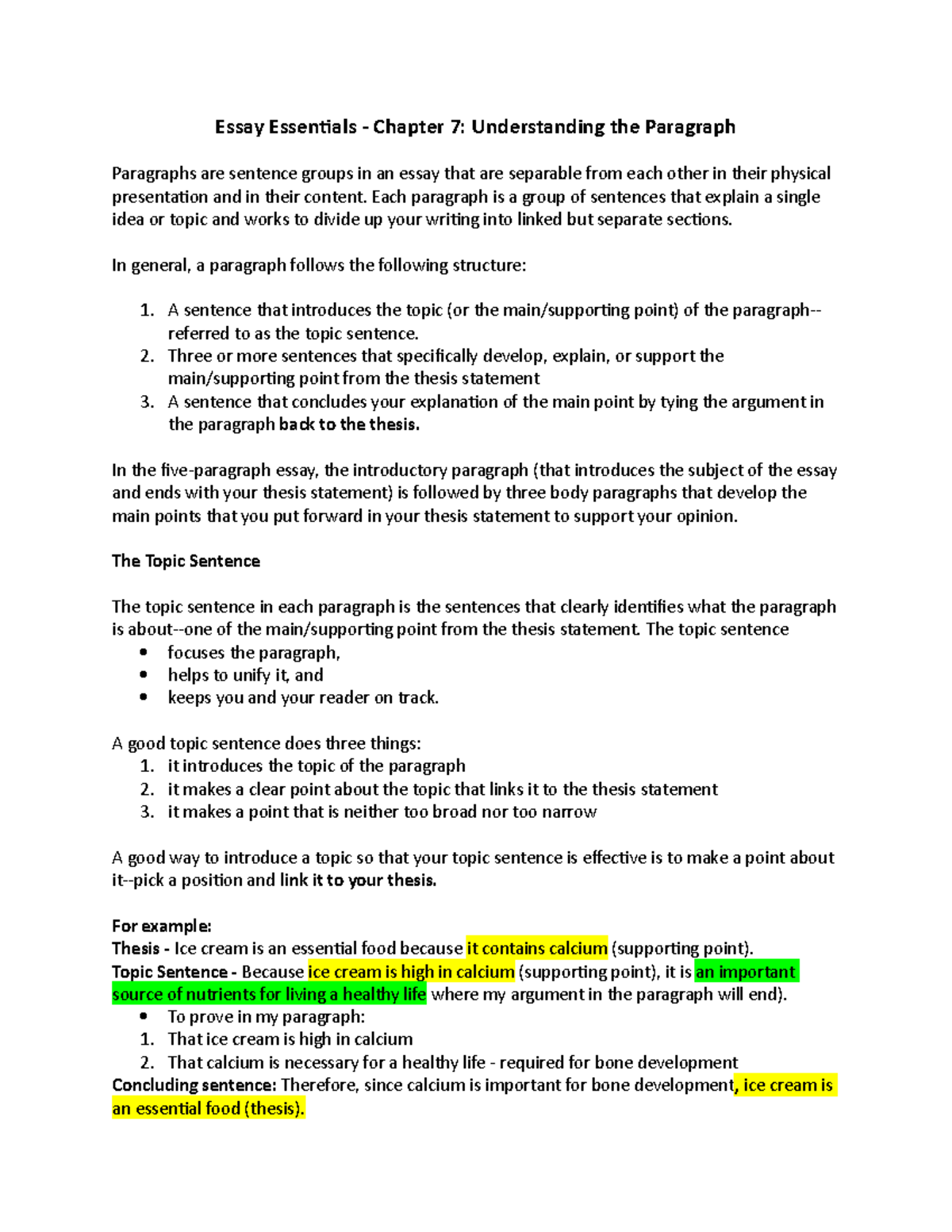 ENGL 212 - Lecture Notes - Paragraphs - January 26 - with notes - Essay ...