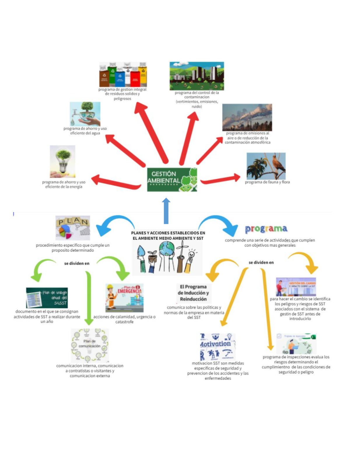 Mapa mental respecto a los planes y acciones establecidos en medio ...