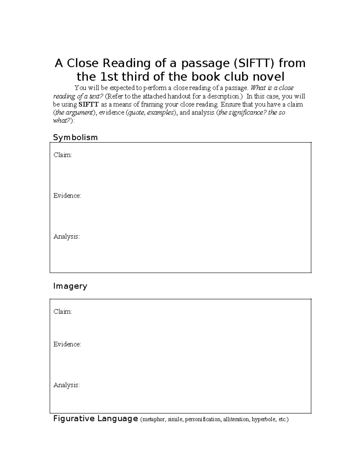 [Template] Close Reading of a Passage.doc - A Close Reading of a ...