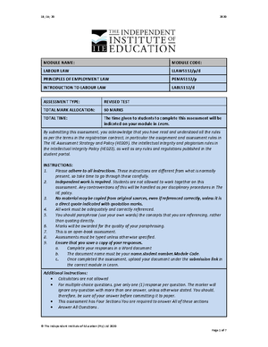 PEMA5122 Exam assessment brief - Assessment Brief: Exam MODULE DETAILS ...
