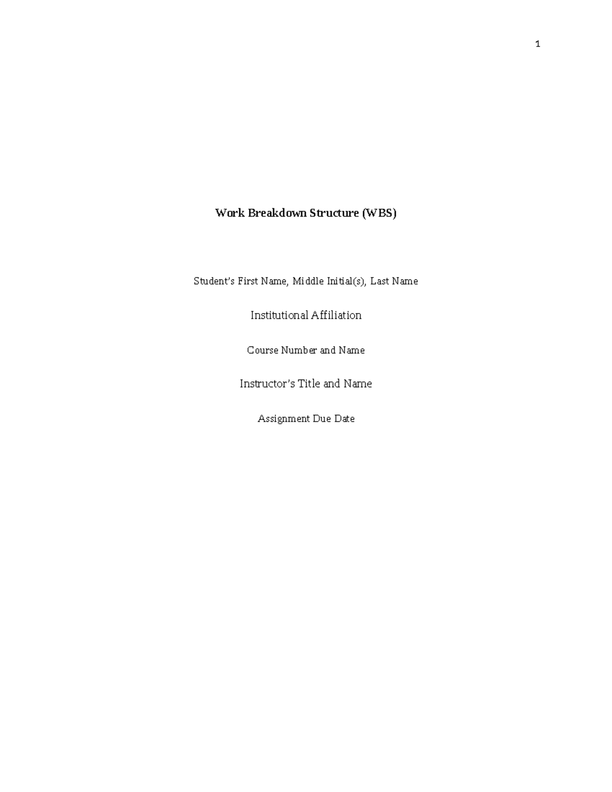 Work Breakdown Structure - 2 Prepare Site 1.2 Excavate 1.2 Pour ...