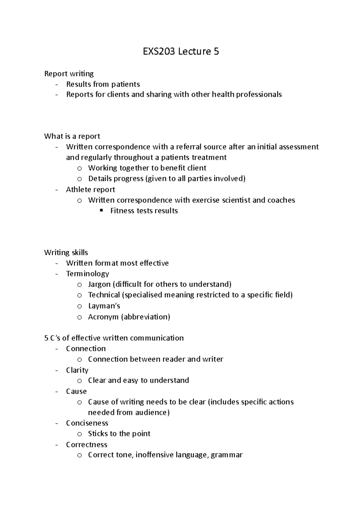Report writing lecture - EXS203 Lecture 5 Report writing - Results from ...