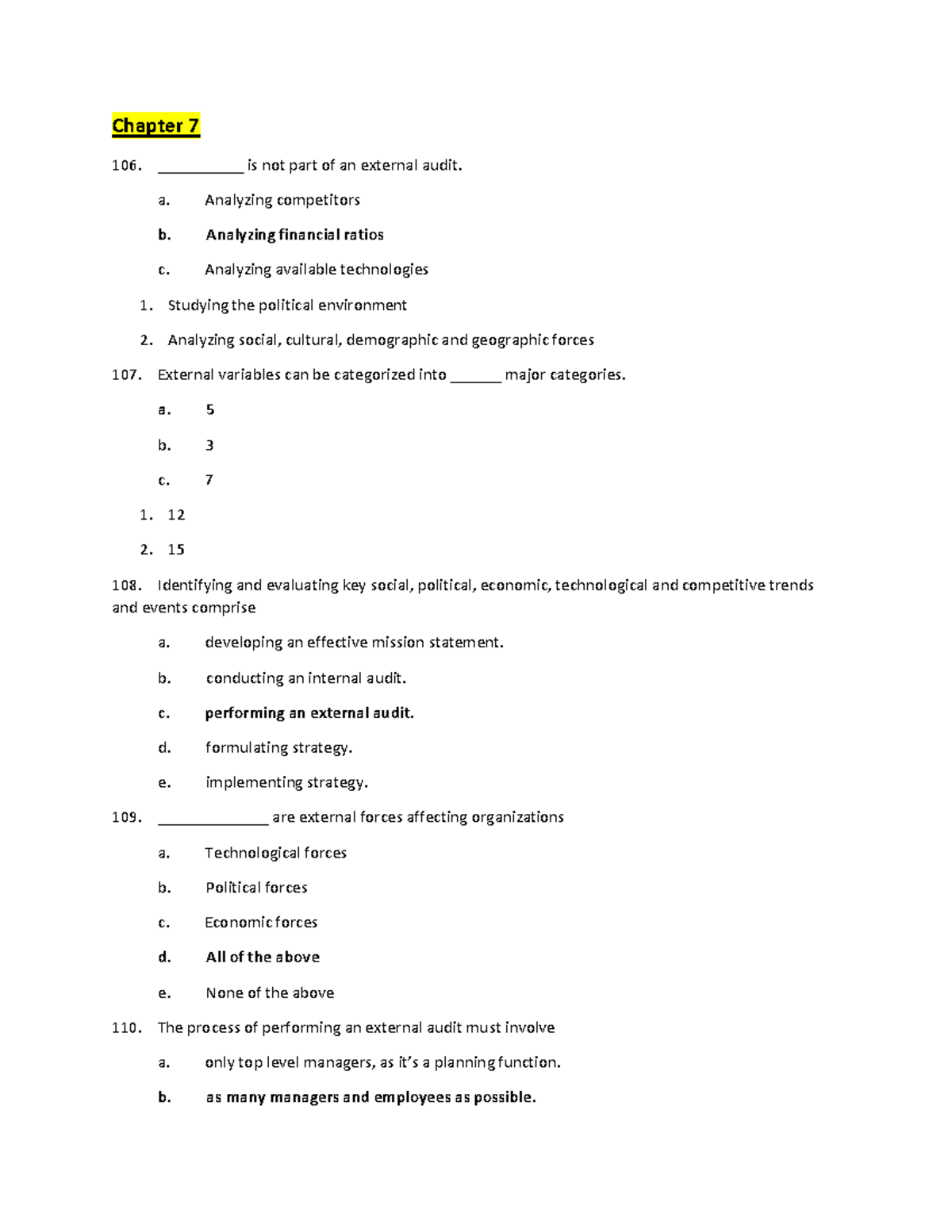 Ch7 8 9 10 Test bank Strategic - Chapter 7 __________ is not part of an ...