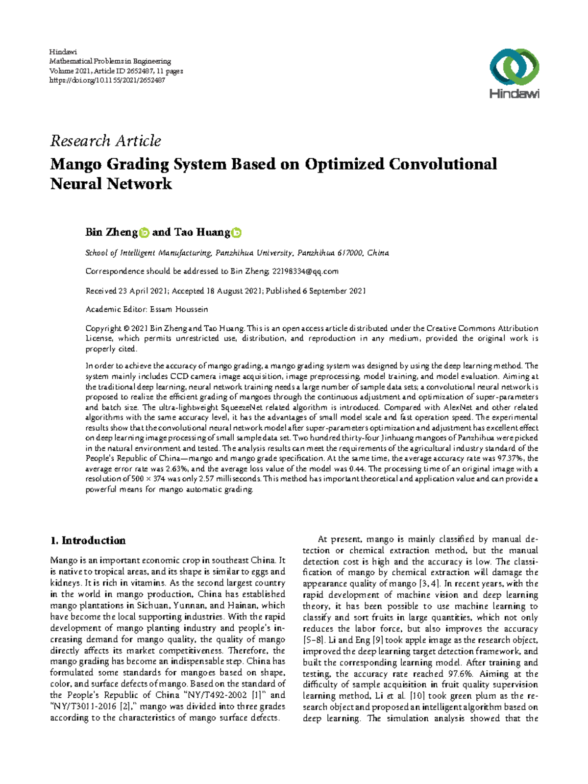 2652487 - automatic grading of mangoes - Research Article Mango Grading ...