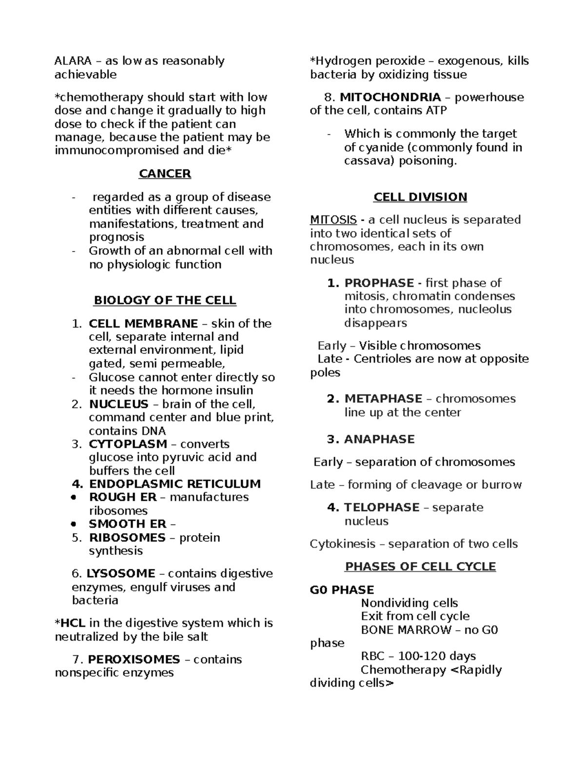 Oncology Cancer Nursing Notes - ALARA – as low as reasonably achievable ...