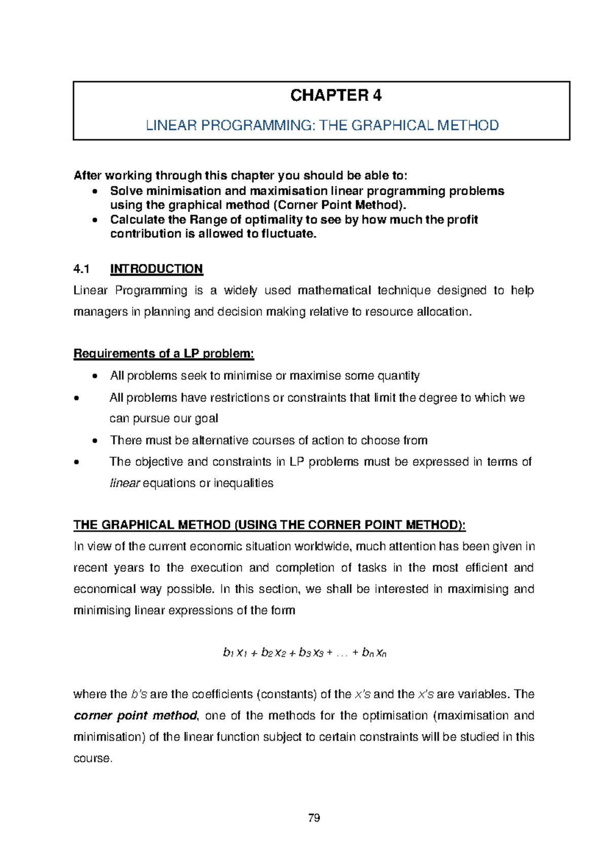 Chapter 4 - MACV101 - After working through this chapter you should be ...