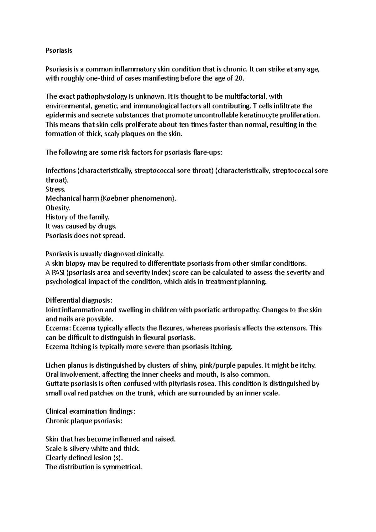 Psoriasis - Children's nursing notes - Psoriasis Psoriasis is a common ...