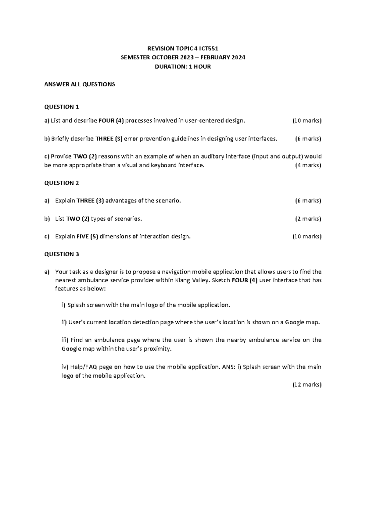 Revision Topic 4 ICT551 04122023 - REVISION TOPIC 4 ICT SEMESTER ...