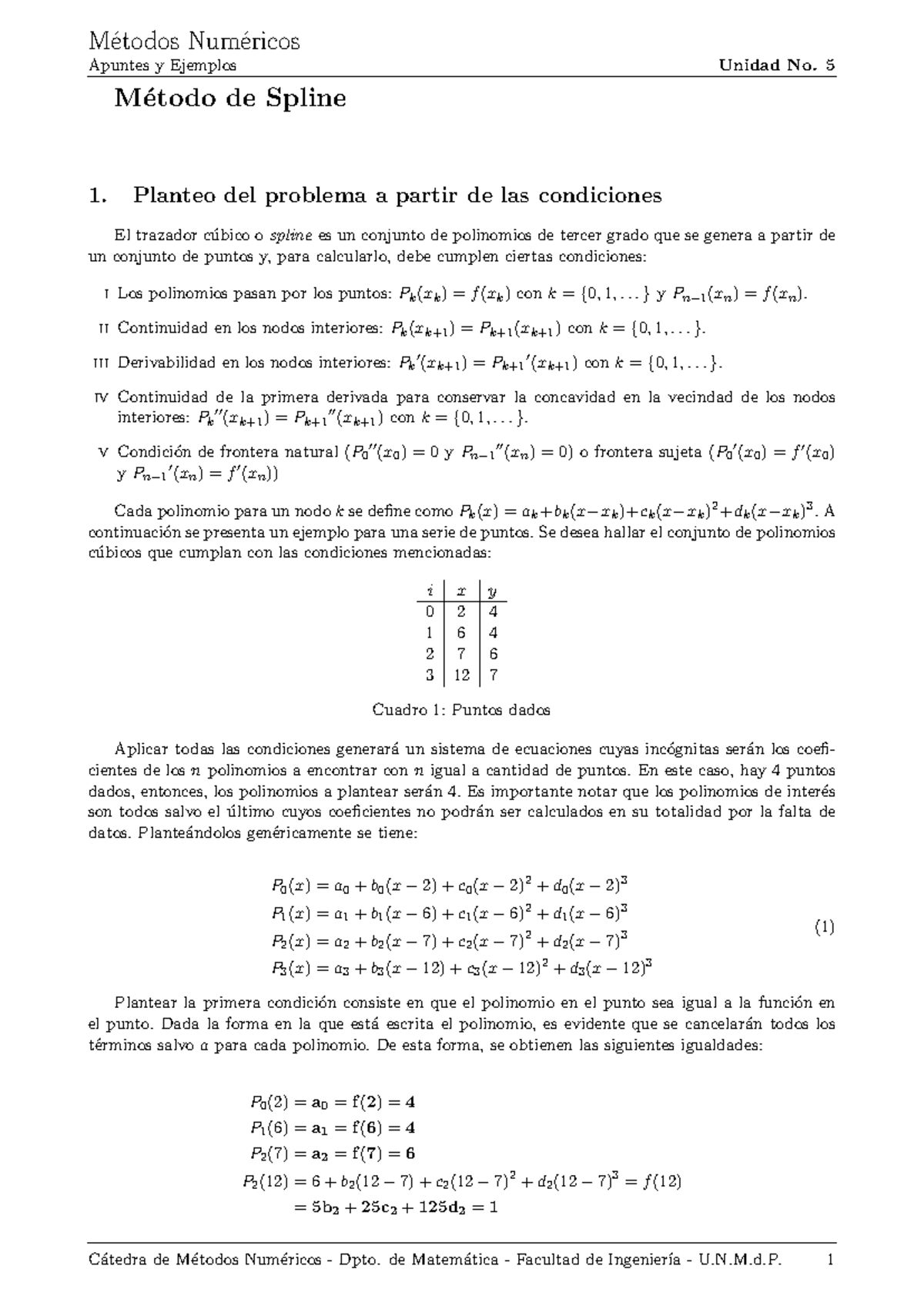 Spline Método para Señales - Apuntes y Ejemplos Unidad No. 5 M ́etodo ...
