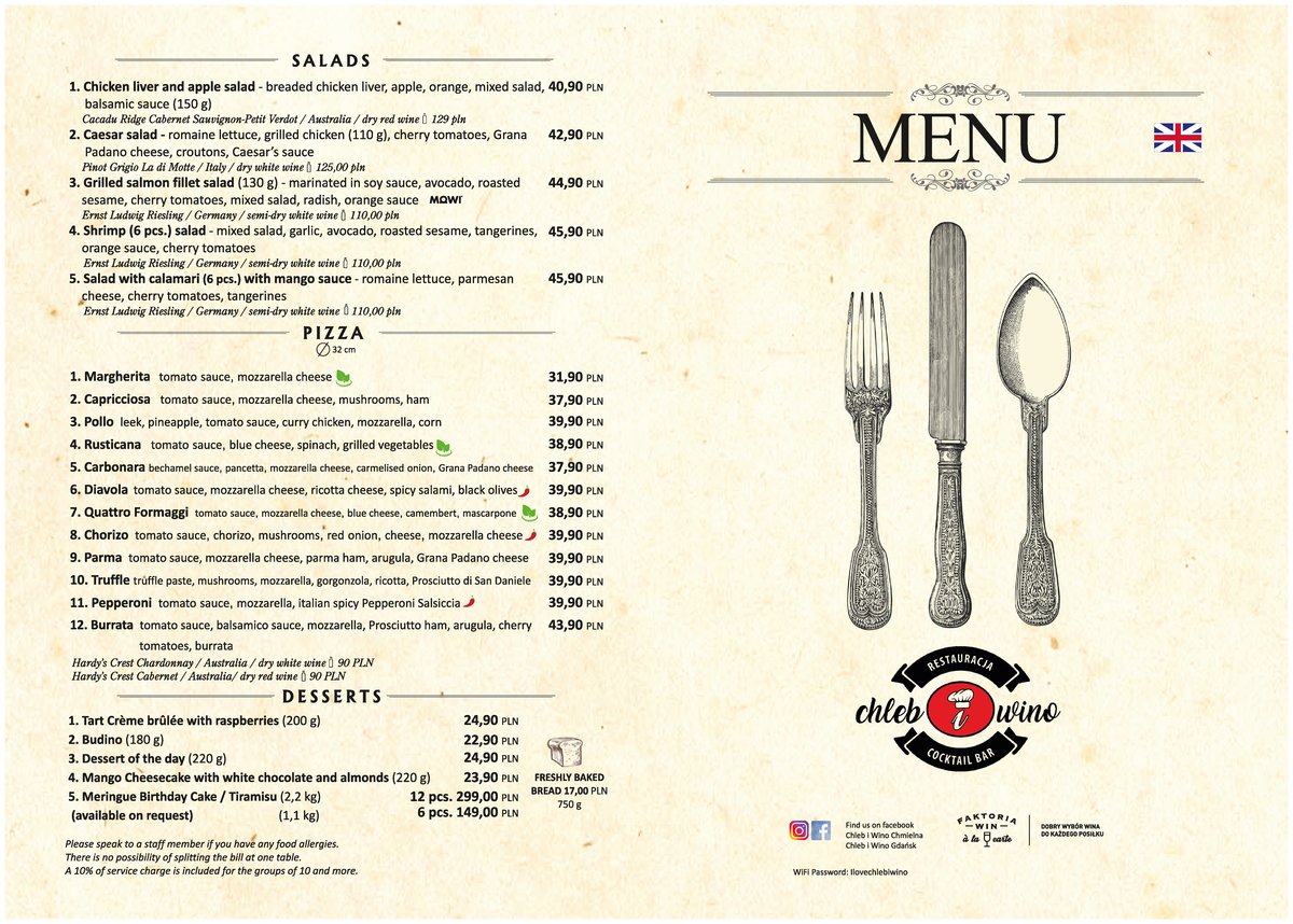 MENU ENG 2024 - Music - 770 - Studocu