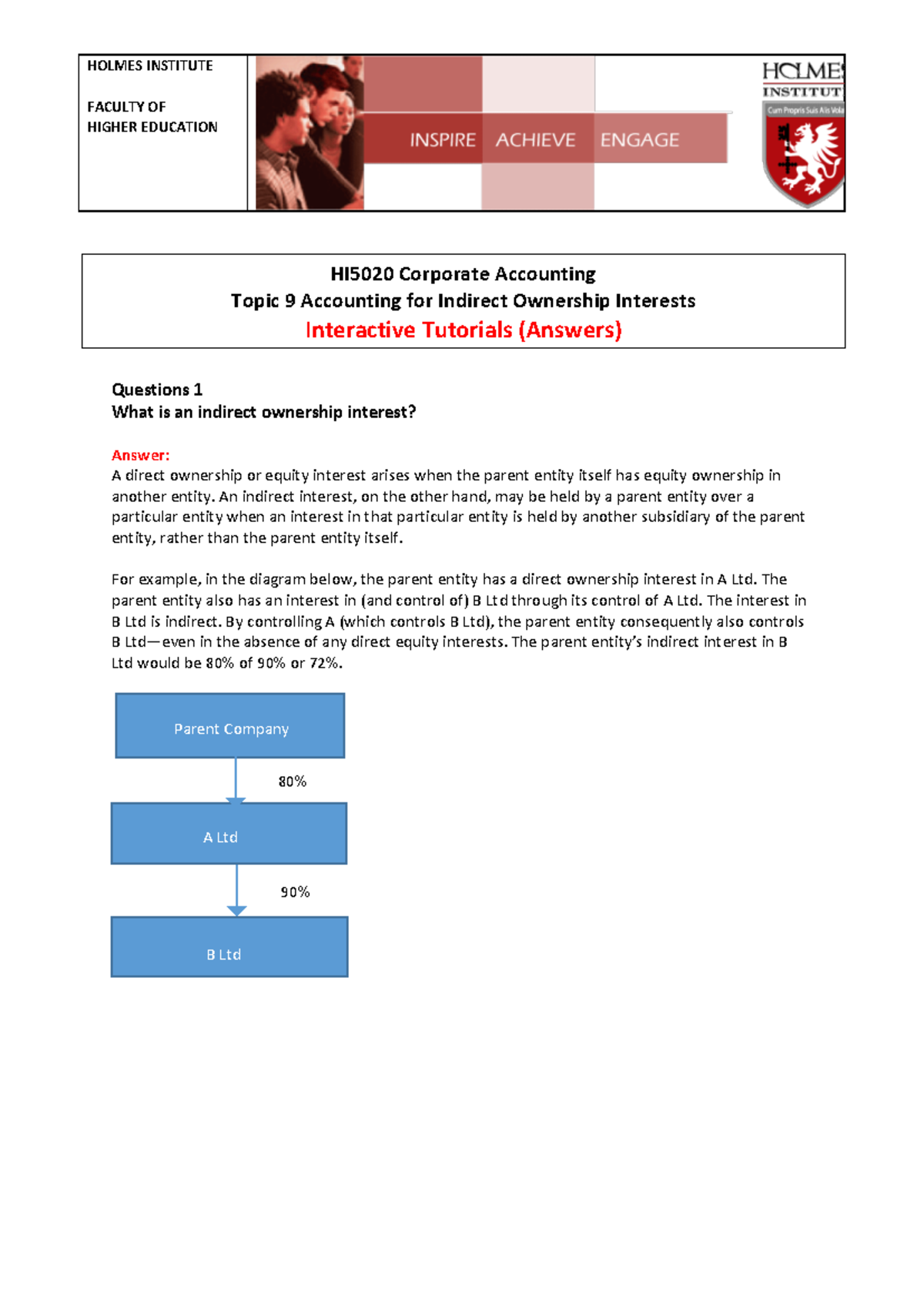 HI5020 Interactive Tutorial - Topic 9 Answers - ####### HOLMES ...