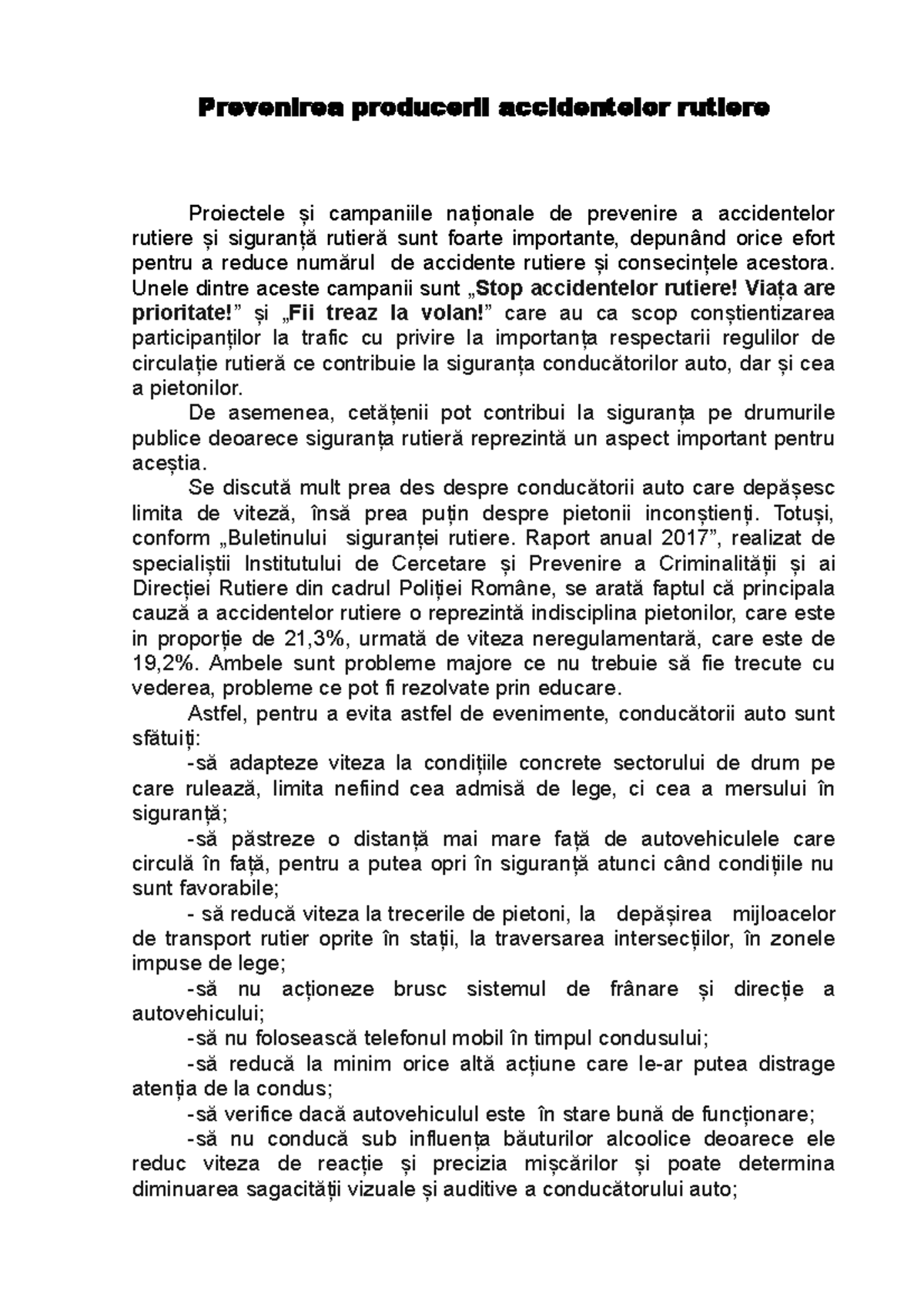 445220507 Prevenirea Producerii Accidentelor Rutiere - Prevenirea producerii accidentelor ...