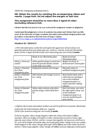 Module 3 notes GENE221 - Module 3: Genetic analysis of regulatory ...