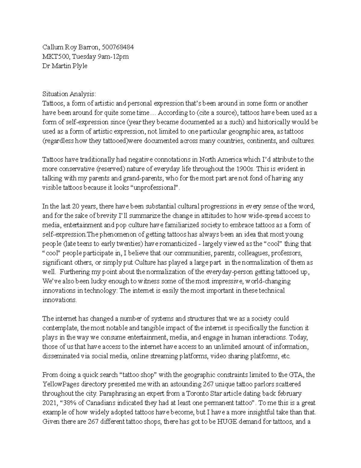 Sectionone callumroybarron latesubmission - Callum Roy Barron ...