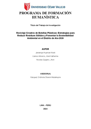 Tutoría V Responsabilidad Ecológica - UCV - Studocu