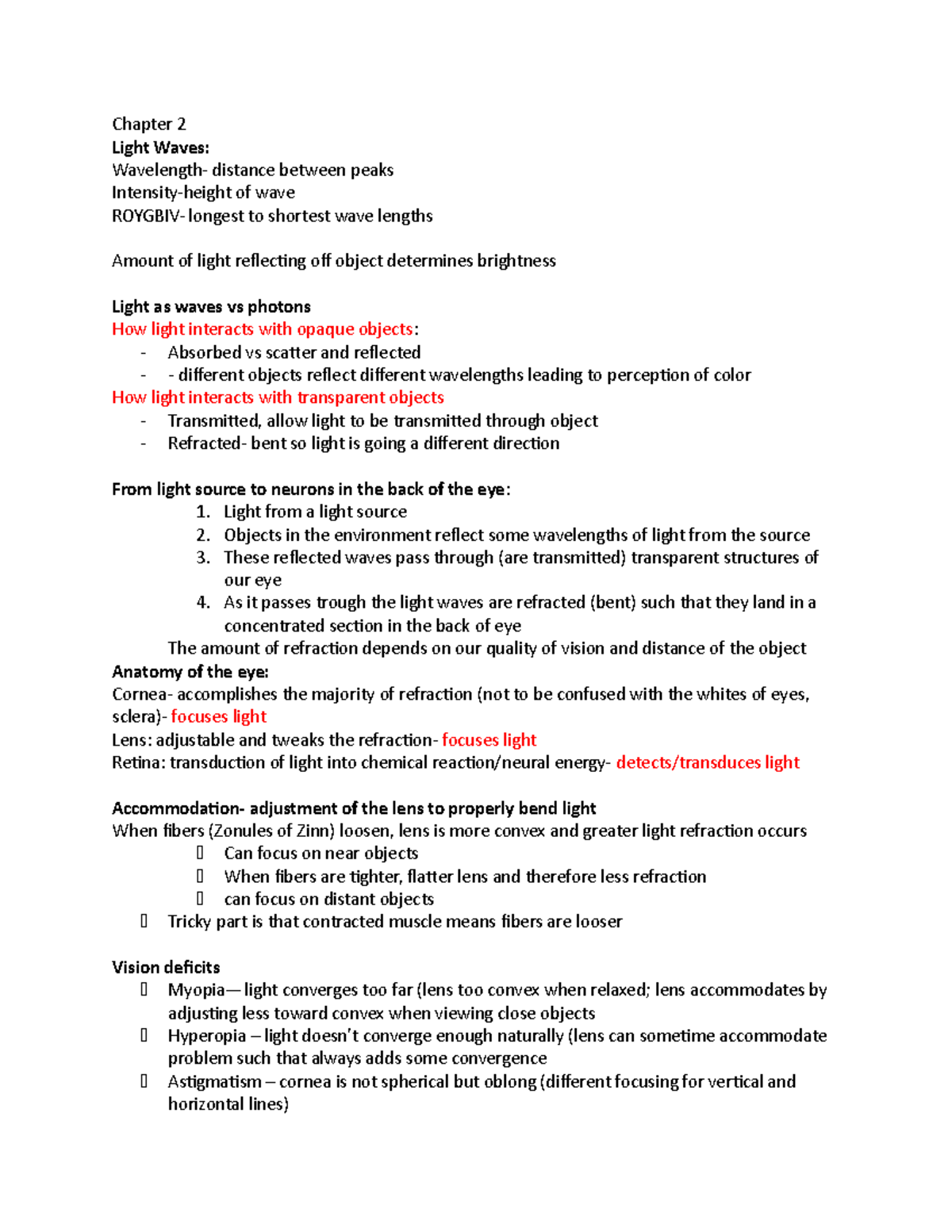 Chapter 2 - Chapter 2 Light Waves: Wavelength- distance between peaks ...