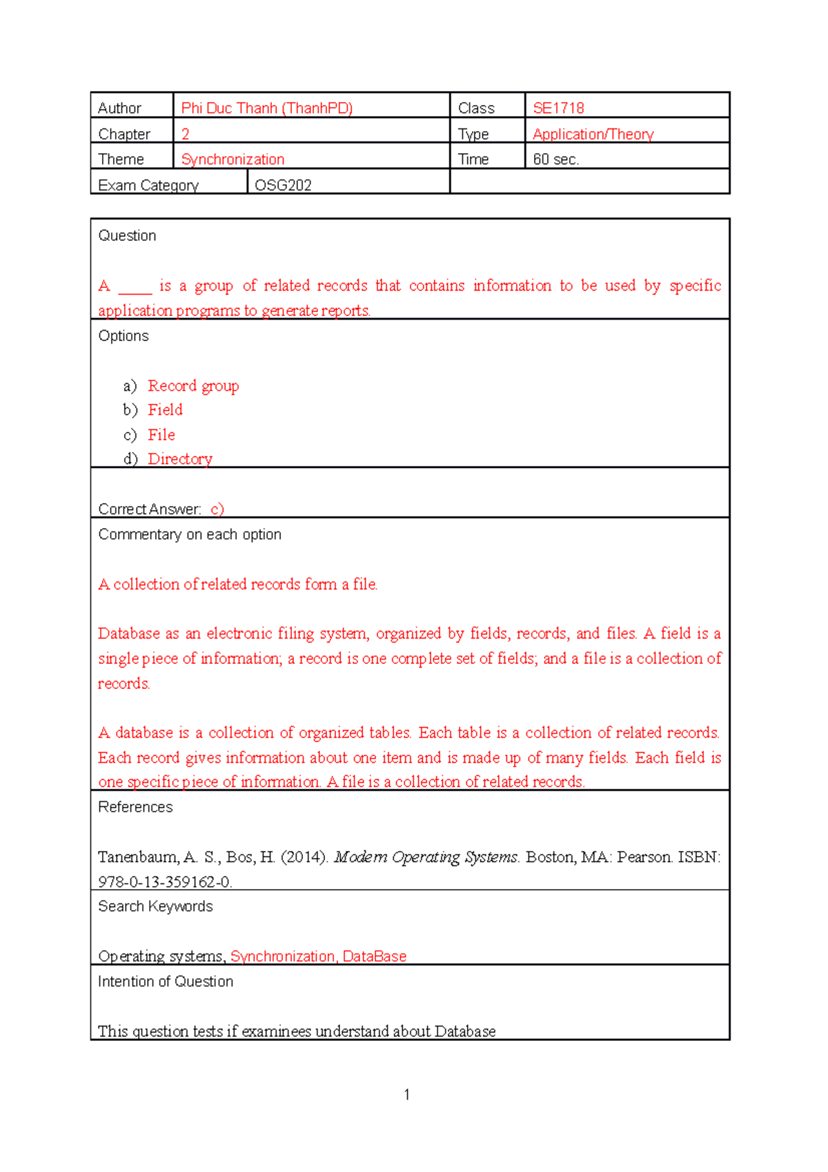 OSG202 4 Thanh PDHE 176704 - Author Phi Duc Thanh (ThanhPD) Class SE Chapter 2 Type - Studocu