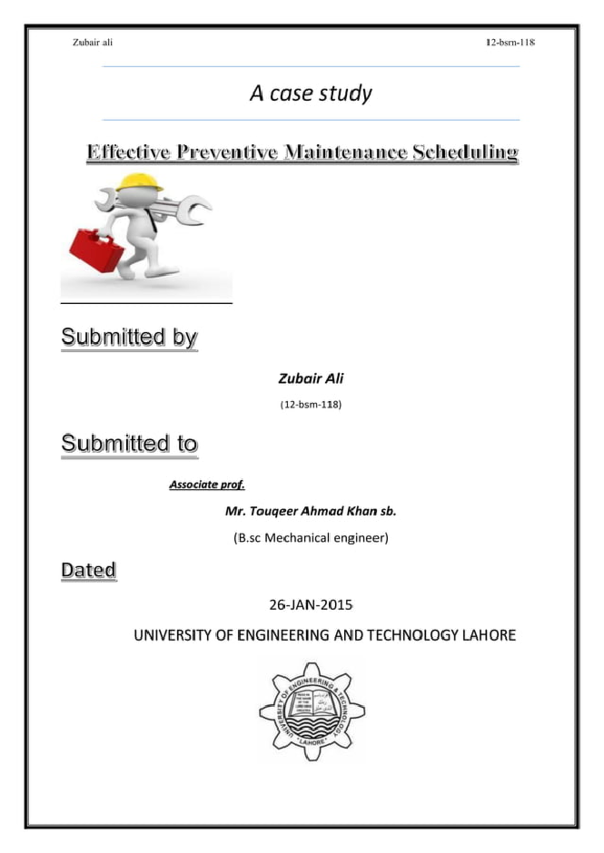 Case study of predictive machinary - Mechanical Engineering - Studocu