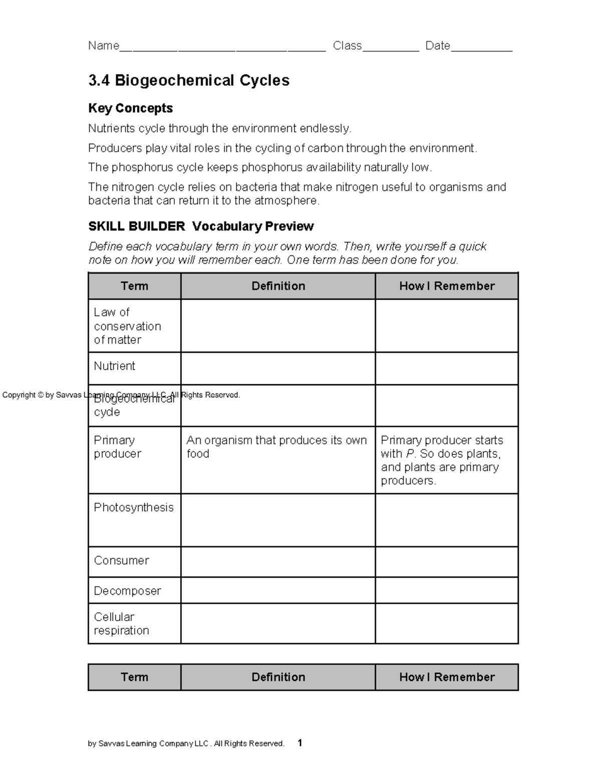 ENV21 03 04 Wkbk Lesson - bioow - 3 Biogeochemical Cycles Key Concepts ...