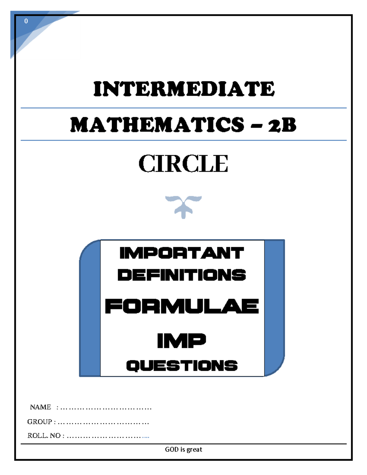 416153201 Circle Maths 2B - GOD is great INTERMEDIATE MATHEMATICS – 2B ...