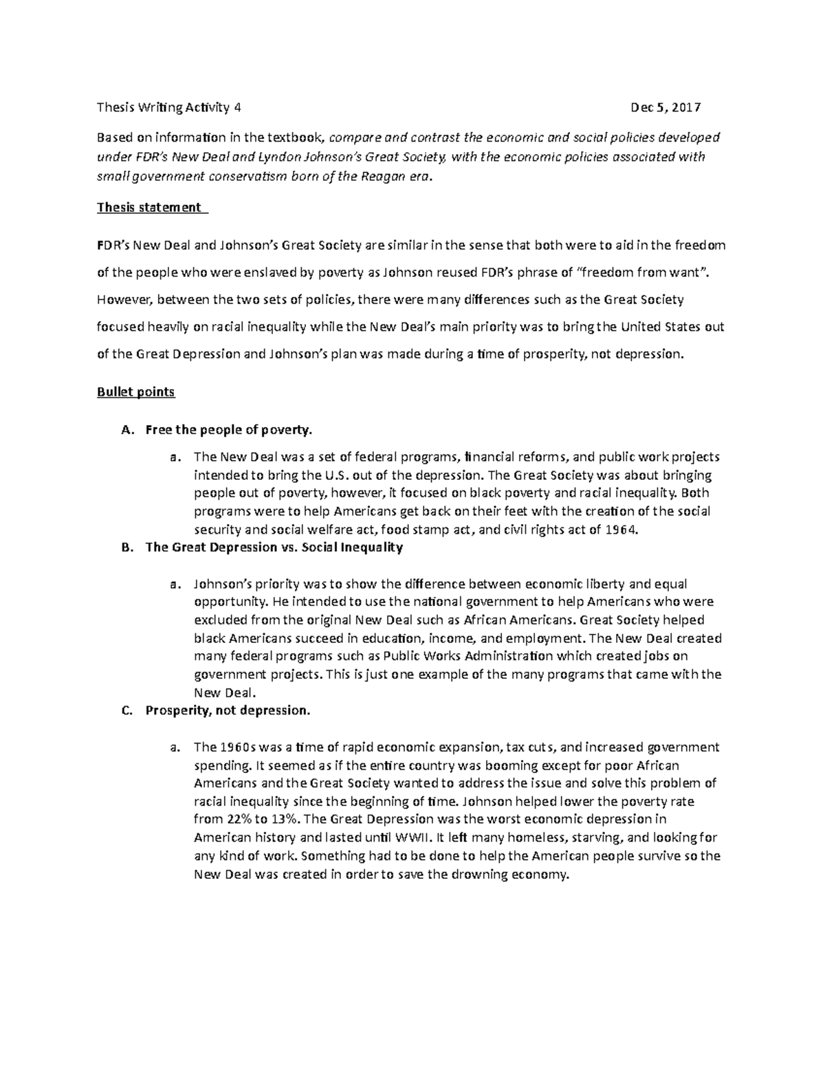 practice thesis - Thesis Writing Activity 4 Dec 5, 2017 Based on ...