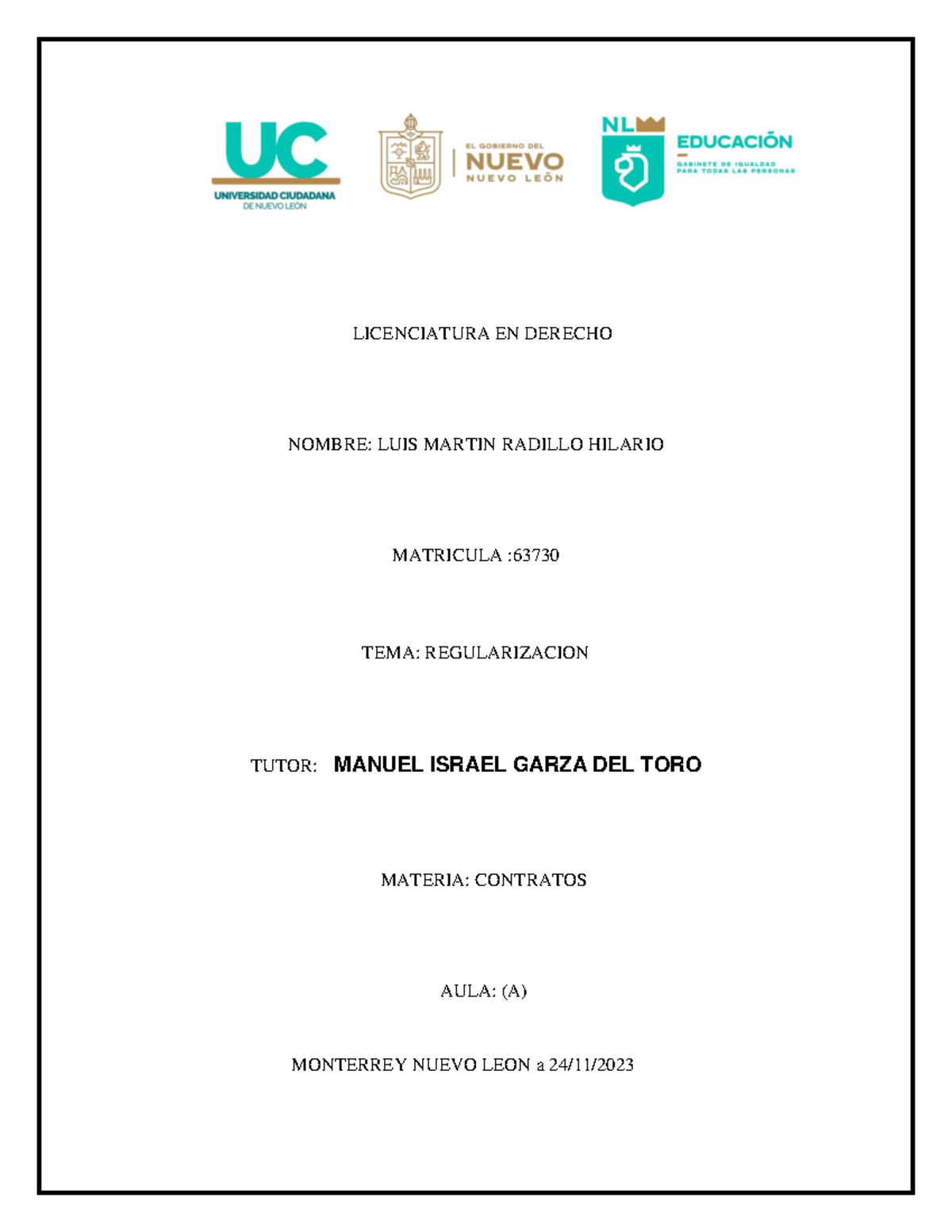 Ensayo Contra - ASDFEWF - LICENCIATURA EN DERECHO NOMBRE: LUIS MARTIN ...