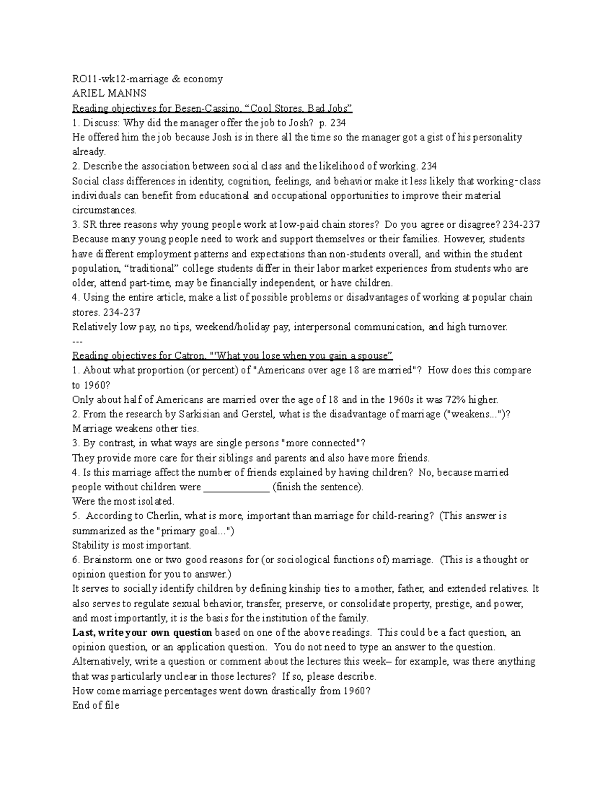 RO11-wk12-marriage & economy - RO11-wk12-marriage & economy ARIEL MANNS Reading objectives for ...