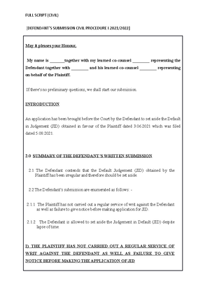 OS Form for Civil Procedure - MMU - Studocu