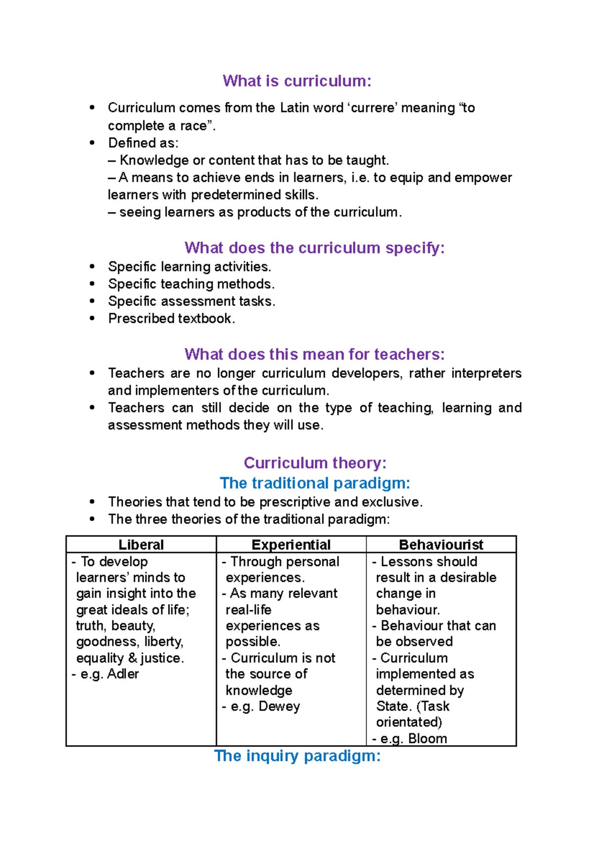 OPV 212 Chapter 3 What Is Curriculum Comes From The Latin Word