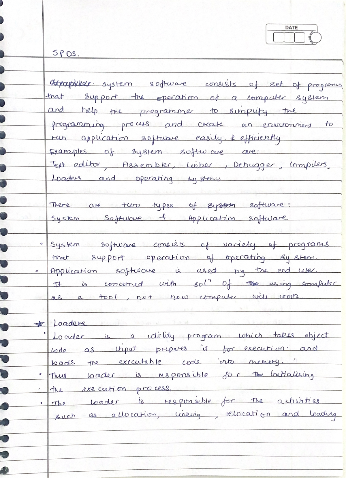 Spos Ut 1 Full Notes Of Unit 1 Date Spos Complexer System Software Consists Of Set Of 