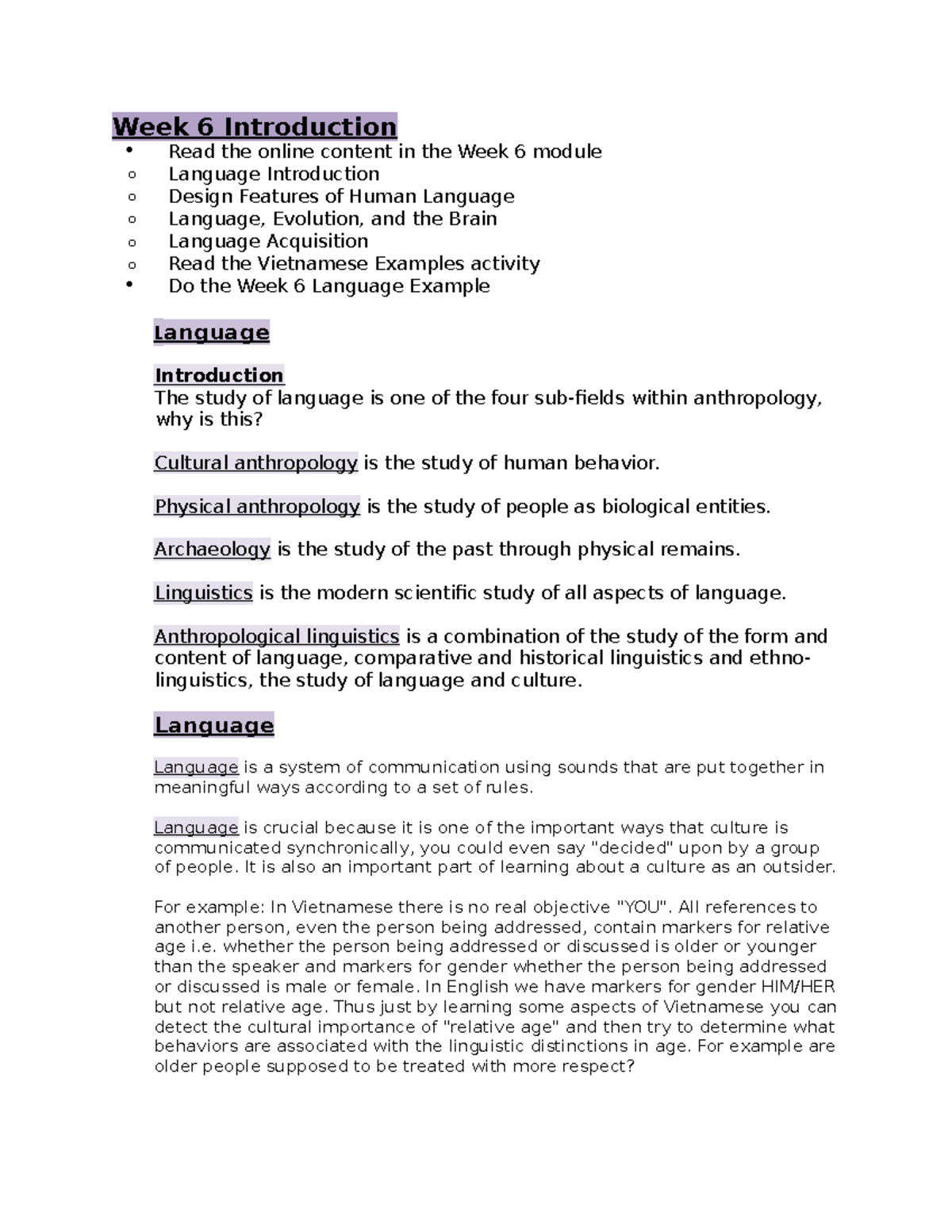 Week 6 Introduction - Notes - Week 6 Introduction Read the online ...