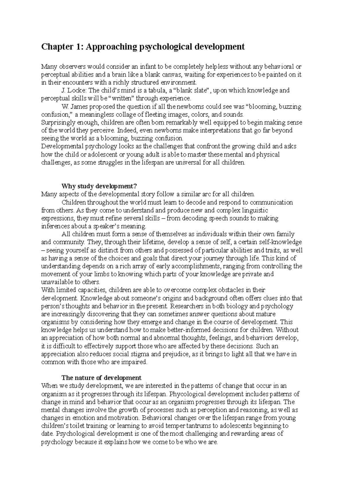 Chapter 1 - Developmental Psychology - Chapter 1: Approaching ...