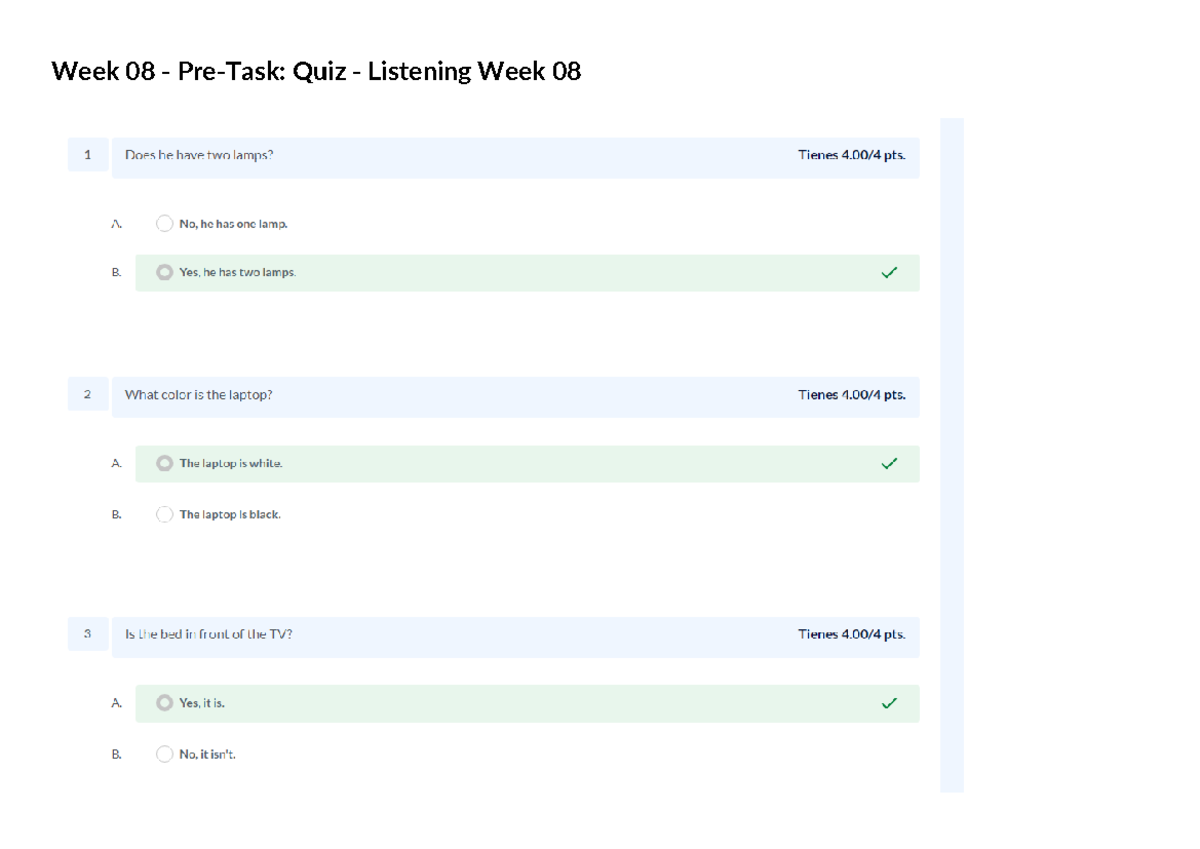 Week 08 - Pre-Task: Quiz - Listening Week 08 - Ingles - Week 08 - Pre ...