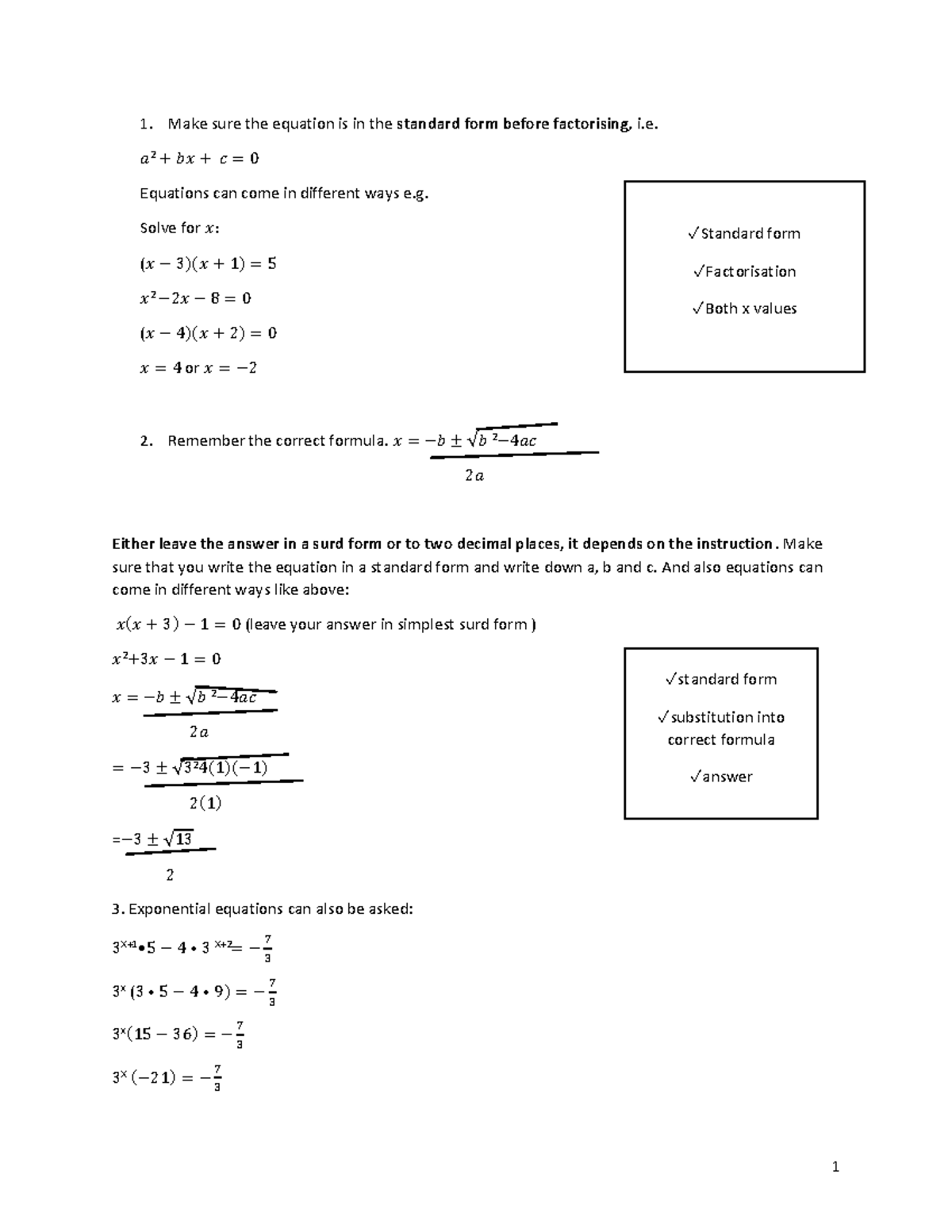 Algebra exam study guide and practice questions - Make sure the ...