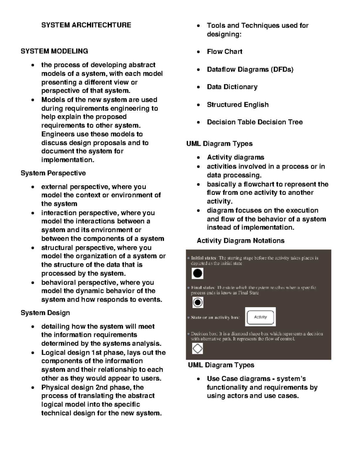 System- Architechture - SYSTEM ARCHITECHTURE SYSTEM MODELING the process of developing abstract ...