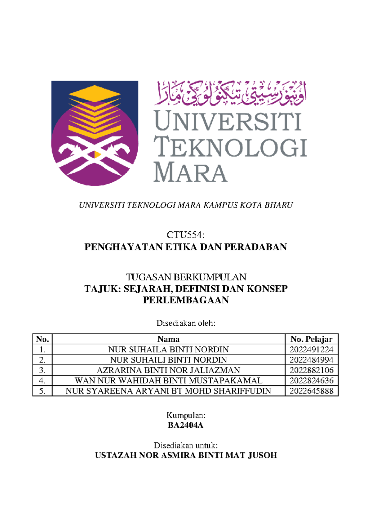CTU554 Group Project ( Sejarah, Definisi, Konsep Perlembagaan ...