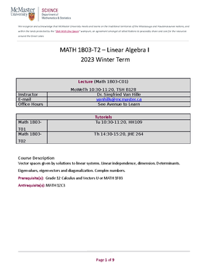 MATH 1B03 midterm 2 Version 1 - MATH 1B03: MCMASTER UNIVERSITY MIDTERM EXAM FALL 2022 VERSION 1 ...