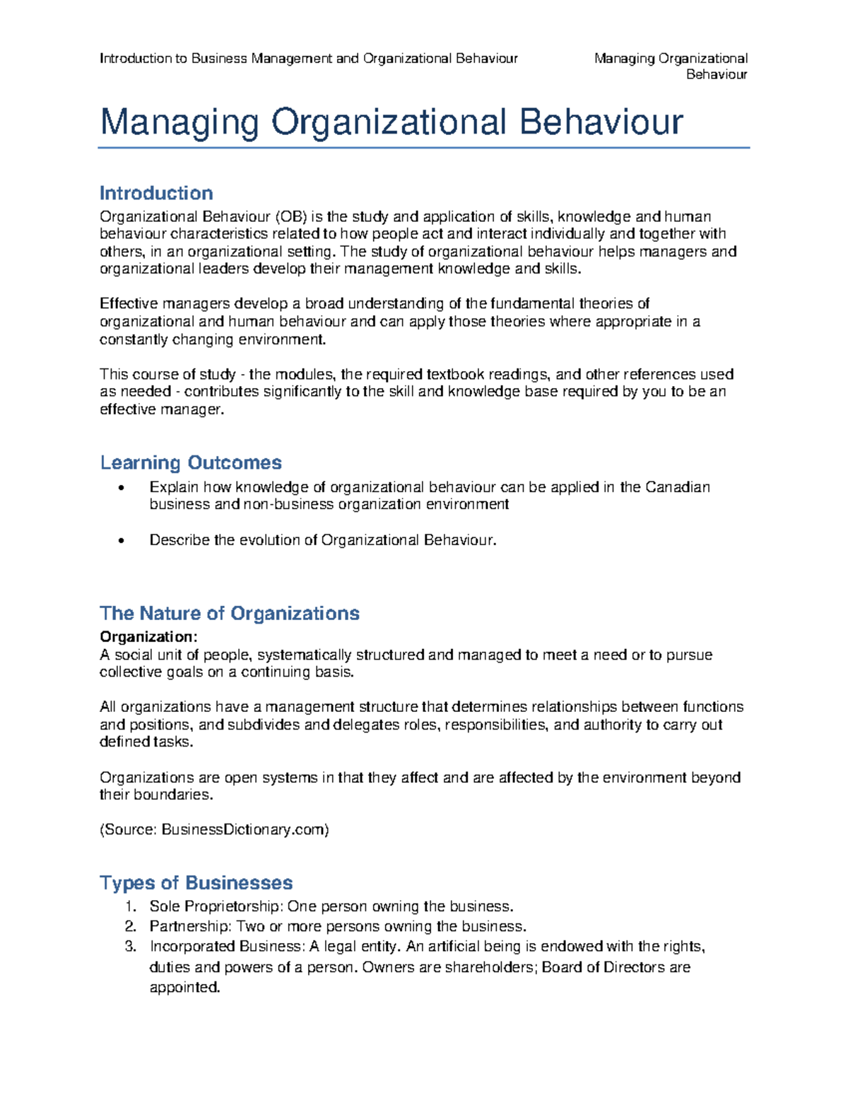 Module 01 - Remote Class Course Material - Behaviour Managing ...