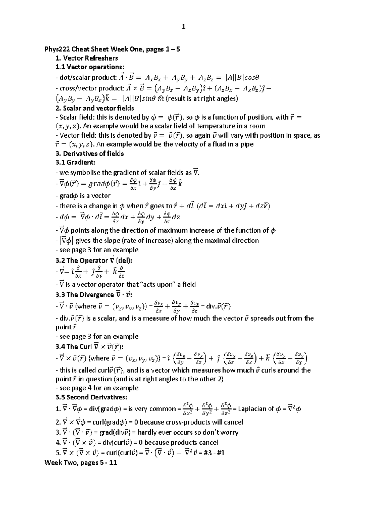 Phys222 CS - Summary Electrons and Photons - Warning: TT: undefined function: 32 Phys222 Cheat ...