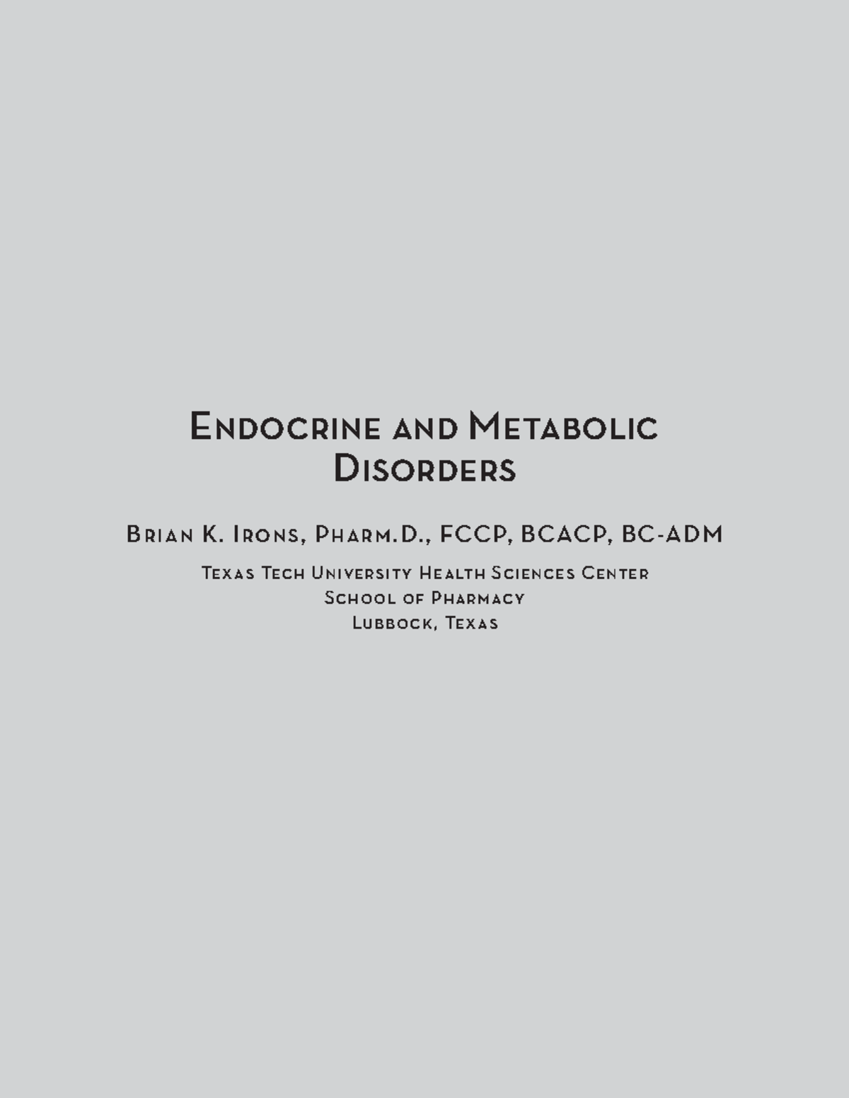 PPC15 Endocrine Metabolic Disorders workbook (25) - Endocrine and ...