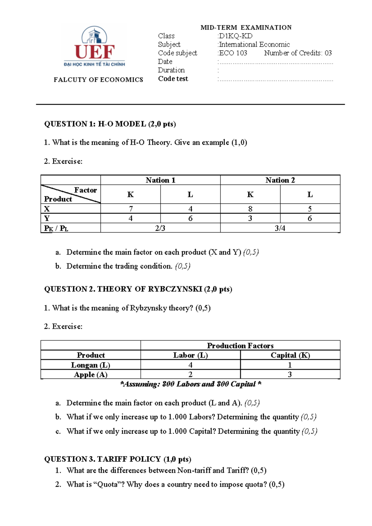FILE 20221021 204150 ĐỀ- Midterm-TEST-08-3 - QUESTION 1: H-O MODEL (2,0 ...